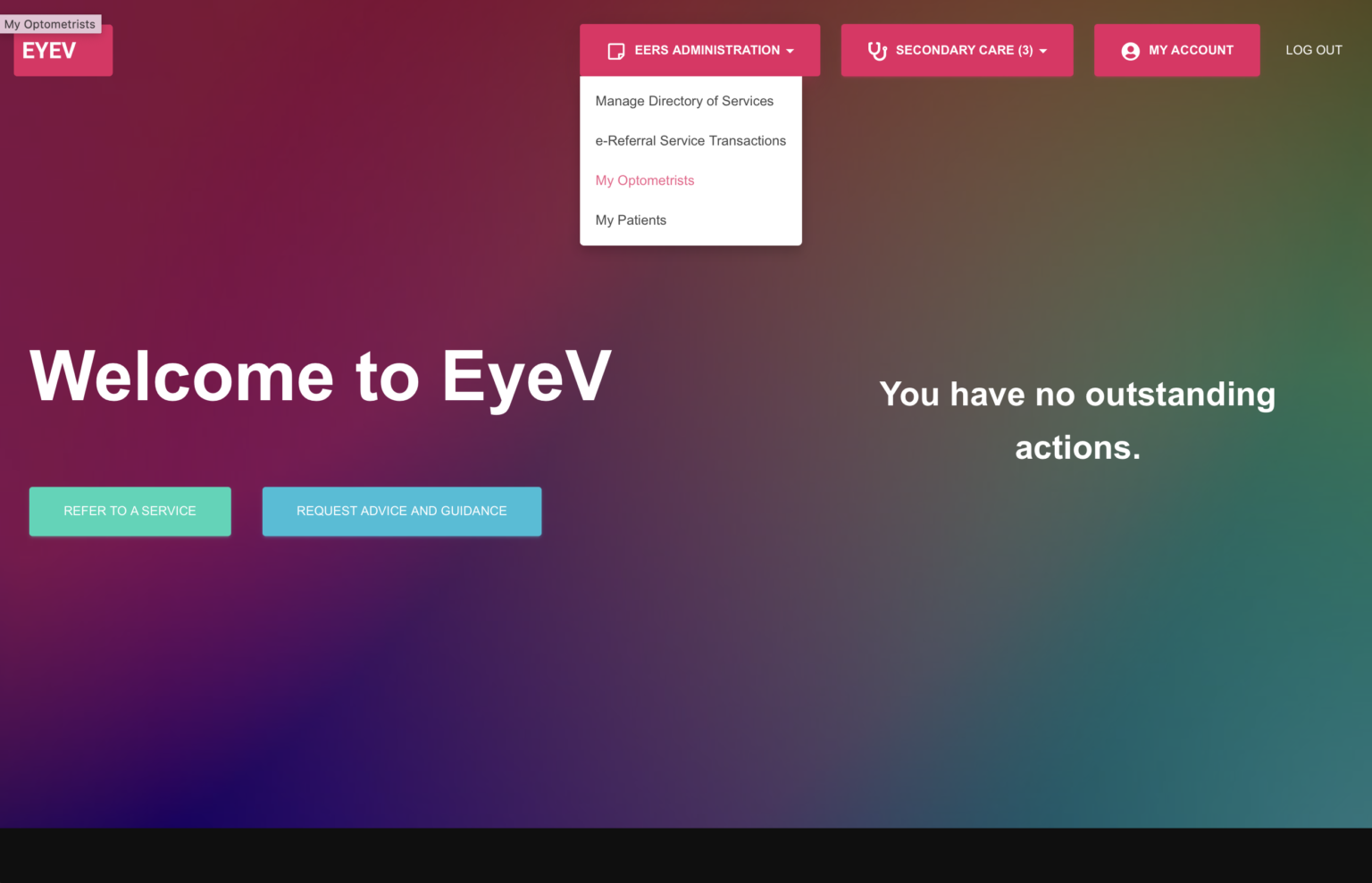 Admin and login – EyeVdoc